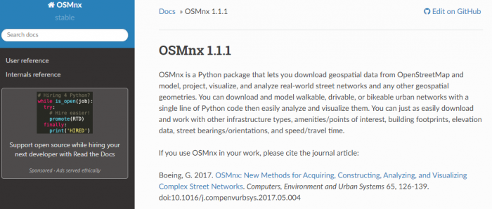 Extraer información de OpenStreetMap con la librería de Python OSMnx
