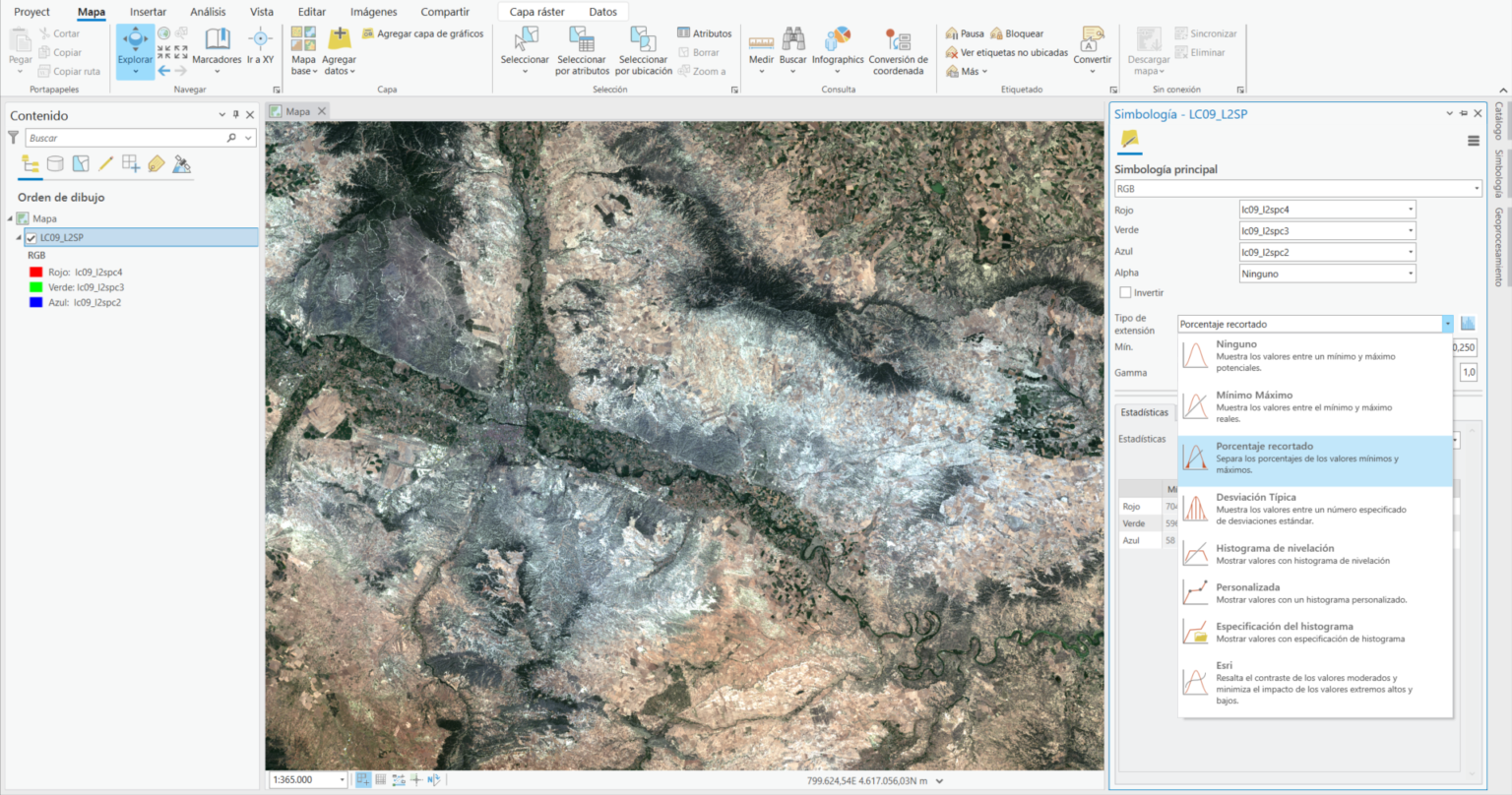 Crear una composición RGB con imágenes de satélite (Landsat 9) en ArcGIS Pro | Cursos GIS | TYC ...