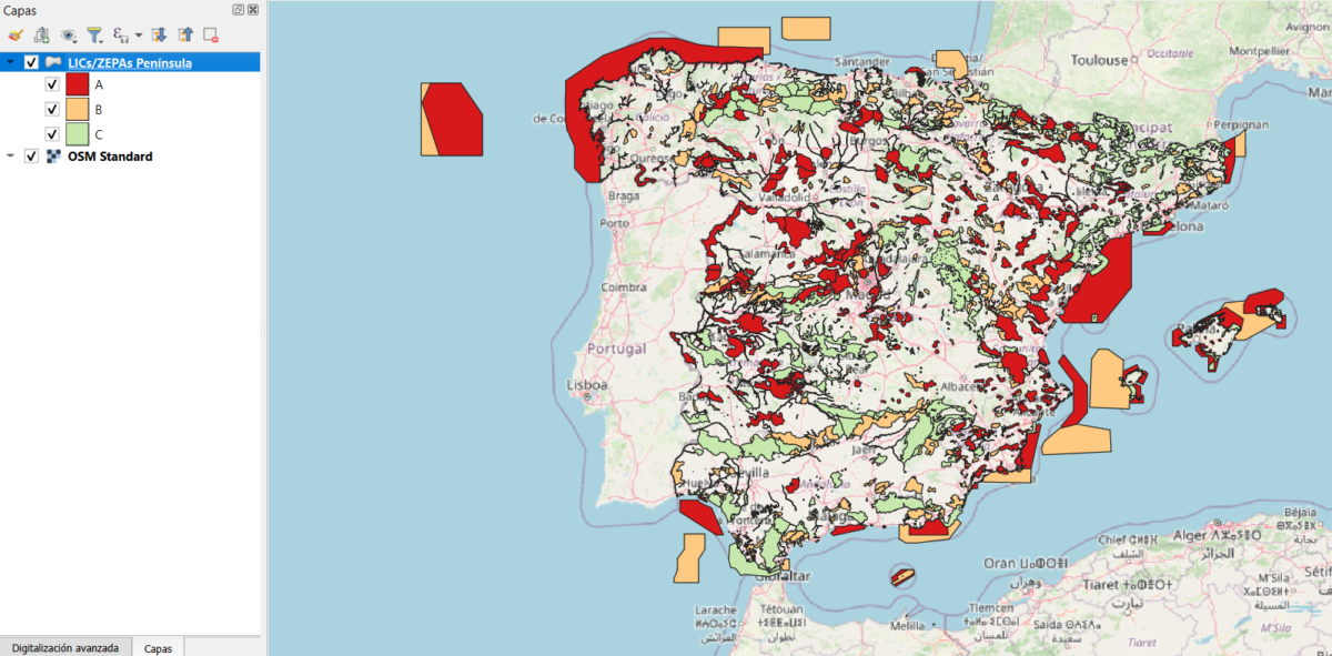 Edición de leyenda en la composición de mapas de QGIS