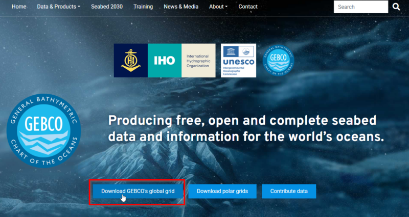 Cómo descargar datos batimétricos de GEBCO