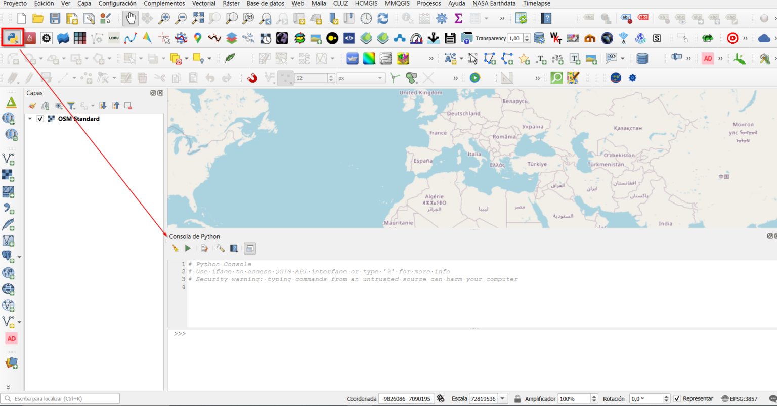 Cómo cargar una capa en QGIS con Python