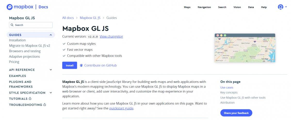 Inclusión de nuevas proyecciones en la API de desarrollo Mapbox GL JS