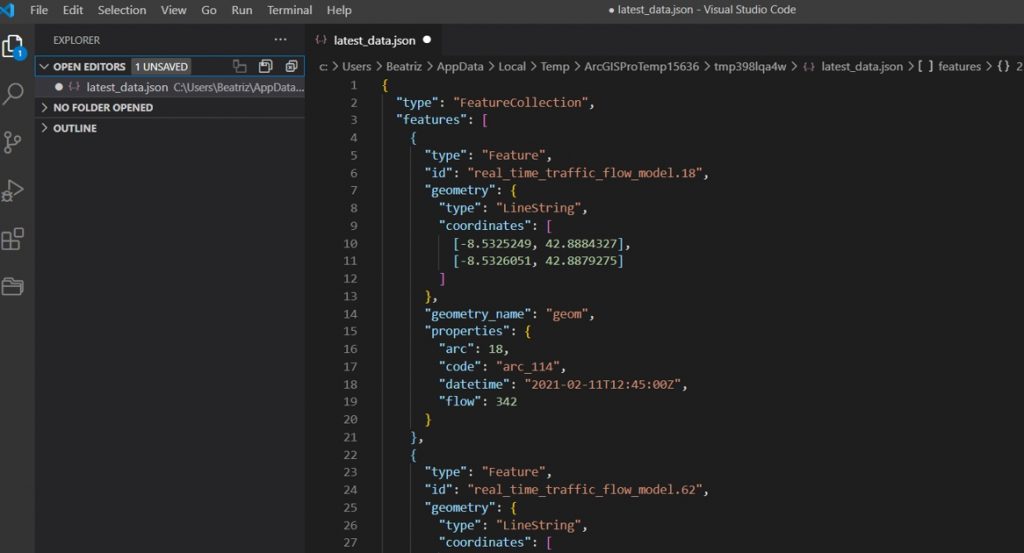 Cómo cargar datos con formato JSON en ArcGIS Pro con Python