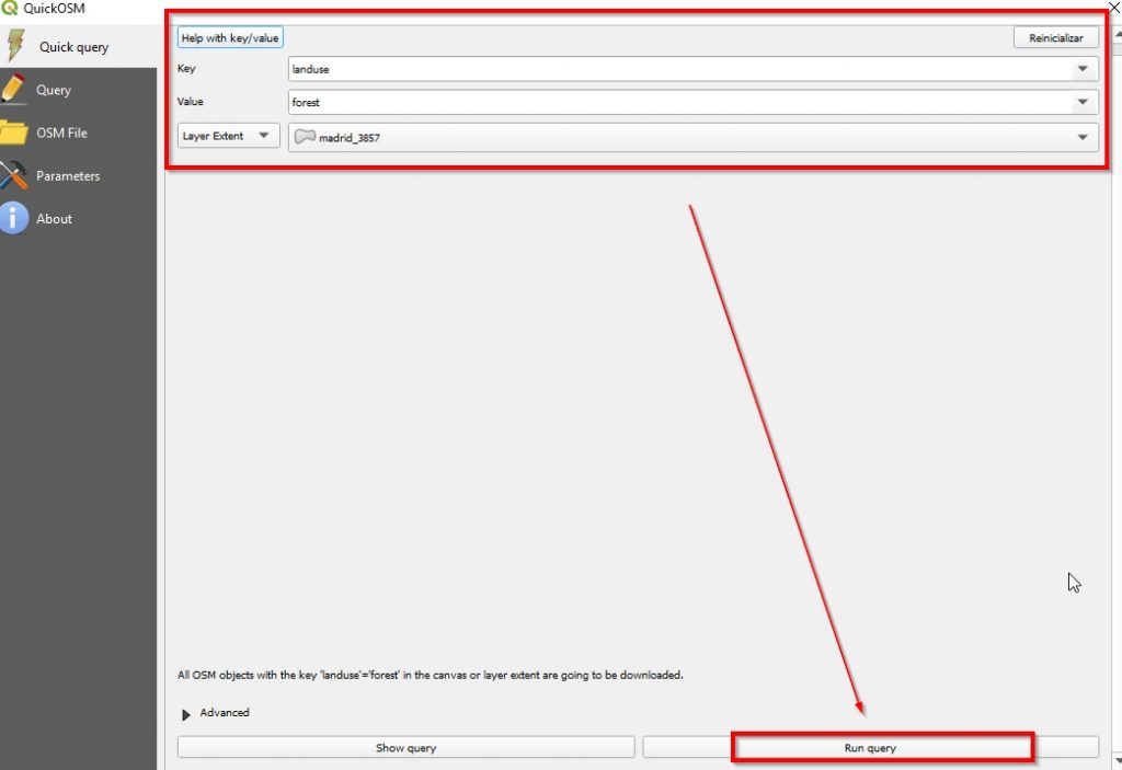 Cómo obtener datos de "OpenStreetMap" en QGIS con "QuickOSM"