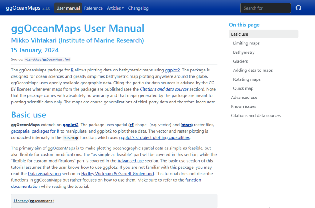 Librerías de R para trabajar con proyectos en el medio marino