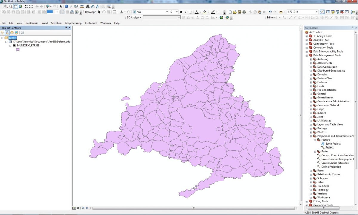 Transformación de European Datum ED50 a ETRS89 con ArcGIS