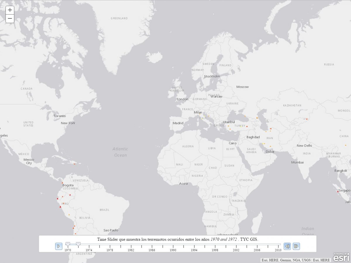 Uso de Time Slider en visor con la API JavaScript de Esri