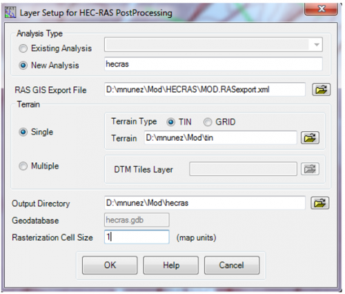 Cómo importar los resultados de HecRAS a ArcGIS