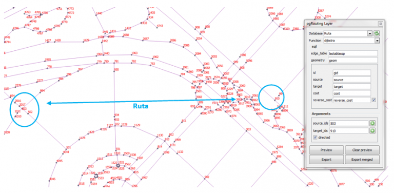 Cálculo de ruta óptima con pgRouting en QGIS