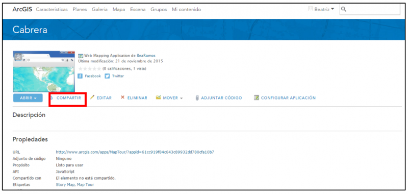 Desarrollo de un visor con la aplicación Story Maps de ESRI