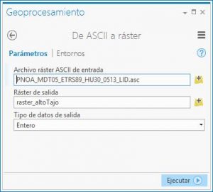 Descarga y generación de MDT a partir de archivos ASCII en ArcGis Pro