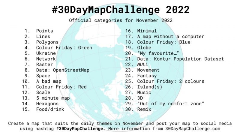 Selección de mapas del #30DayMapChallenge 2022