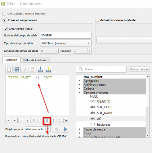 Cómo concatenar campos en QGIS | TYC GIS