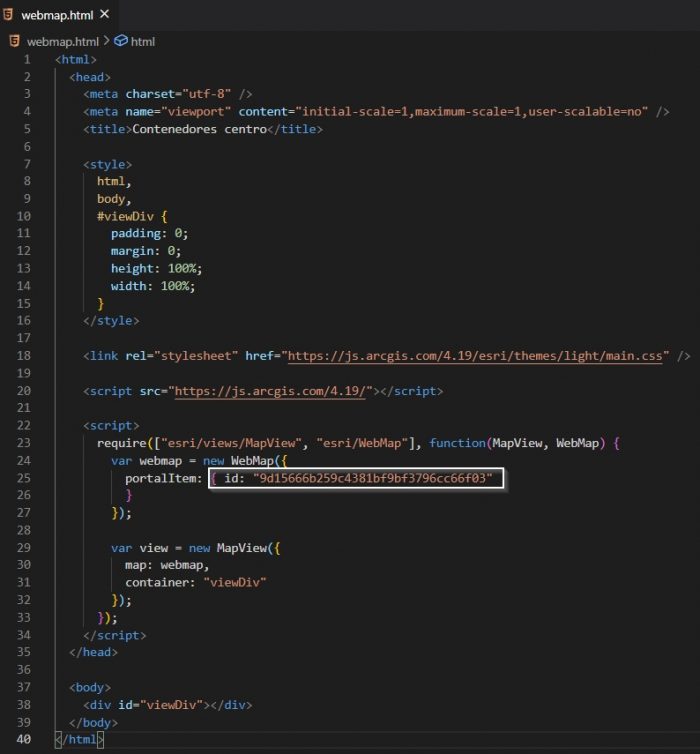Trabajando con un Web Map con la API JavaScript de Esri