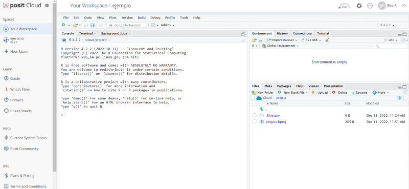 Trabaja con "Posit Cloud" | TYC GIS Formación | Cursos GIS