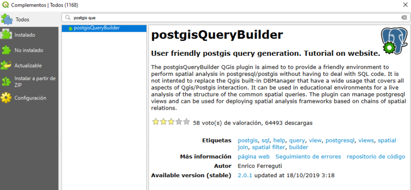 Ejemplos de complementos de QGIS para trabajar con PostGIS | Cursos GIS ...