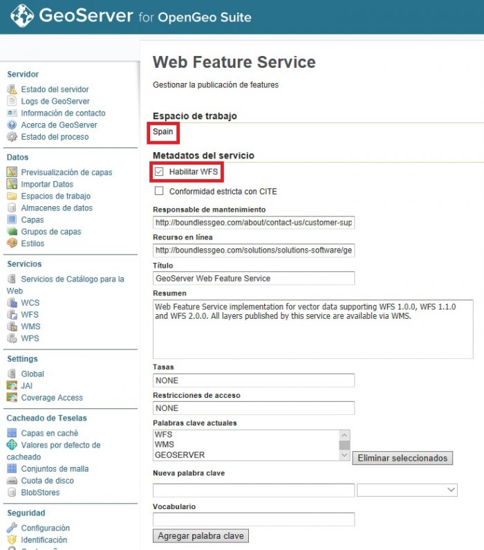 ¿Cómo activar los servicios WFS en GeoServer para poder editar en GeoExplorer?