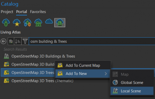 Cómo incluir datos en 3D de OpenStreetMap en ArcGIS Pro
