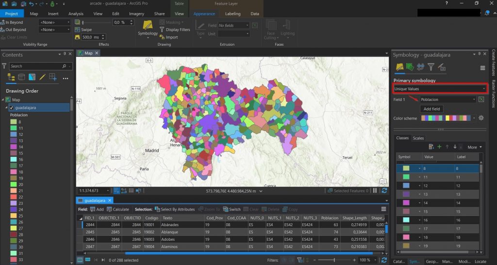 Uso de Arcade en ArcGIS Pro para aplicar simbología