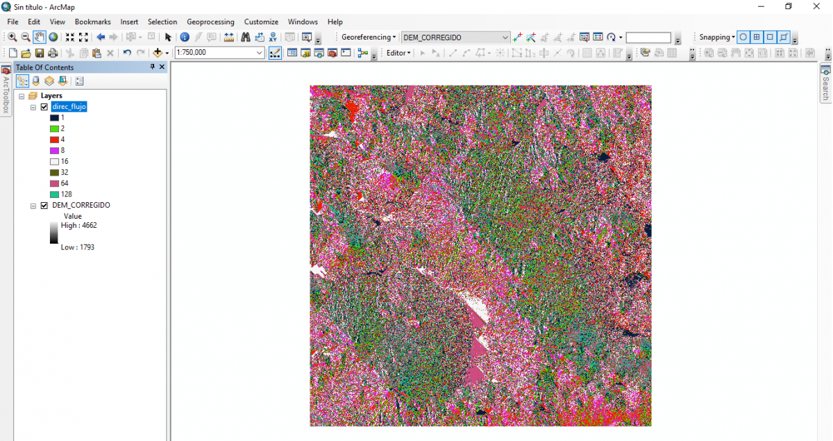 Obtener acumulación y dirección de flujo en ArcGIS