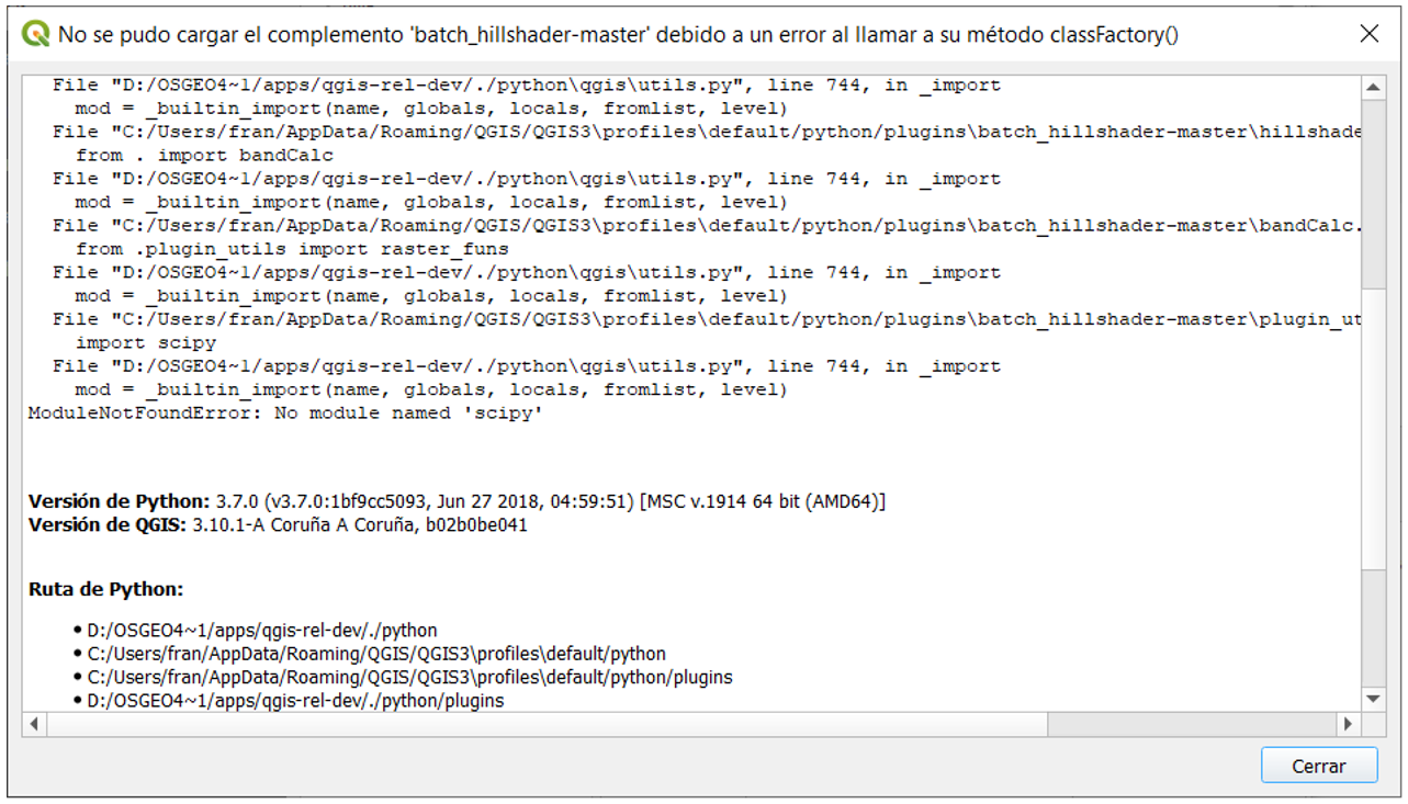Instalar librerías externas de Python en QGIS