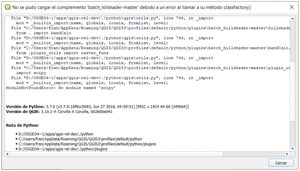 Instalar librerías externas de Python en QGIS