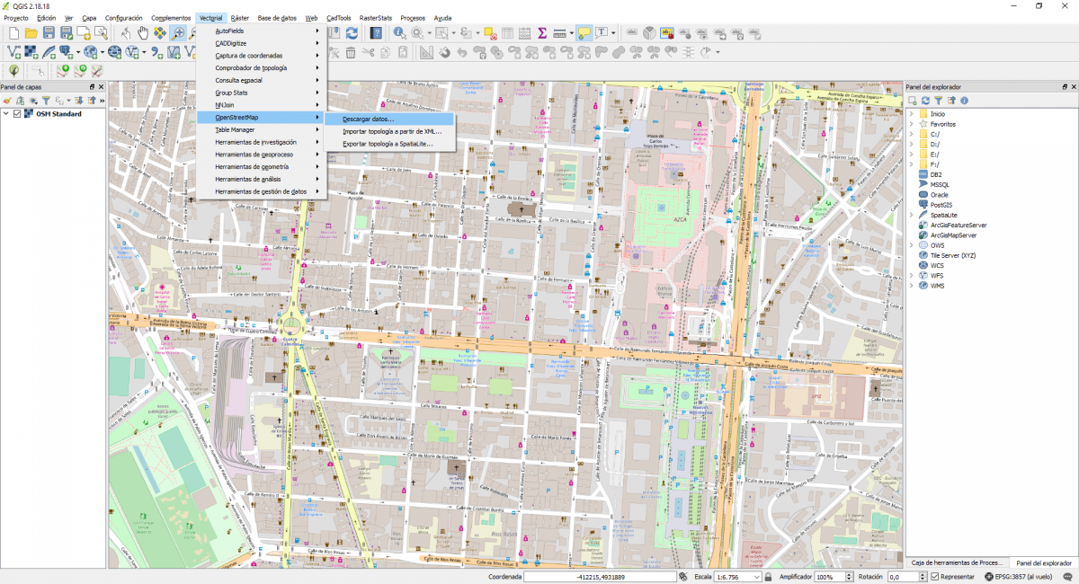 Descarga de capas vectoriales desde OpenStreetMap (OSM)