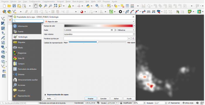Creación de un mapa de calor con heatmap en QGIS 3