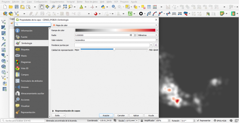 Creación de un mapa de calor con heatmap en QGIS 3