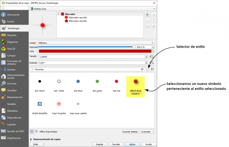 Modificar la simbología de una capa en QGIS