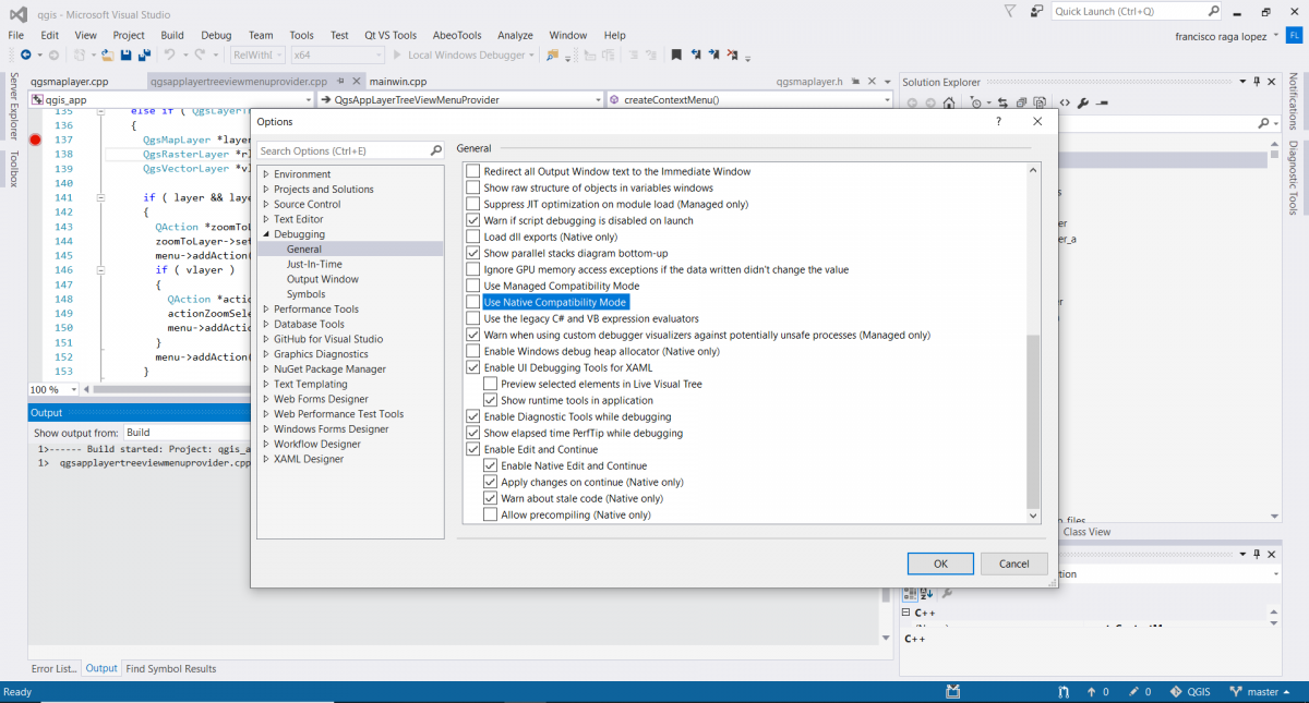 Compilar y debuggear QGIS en Windows
